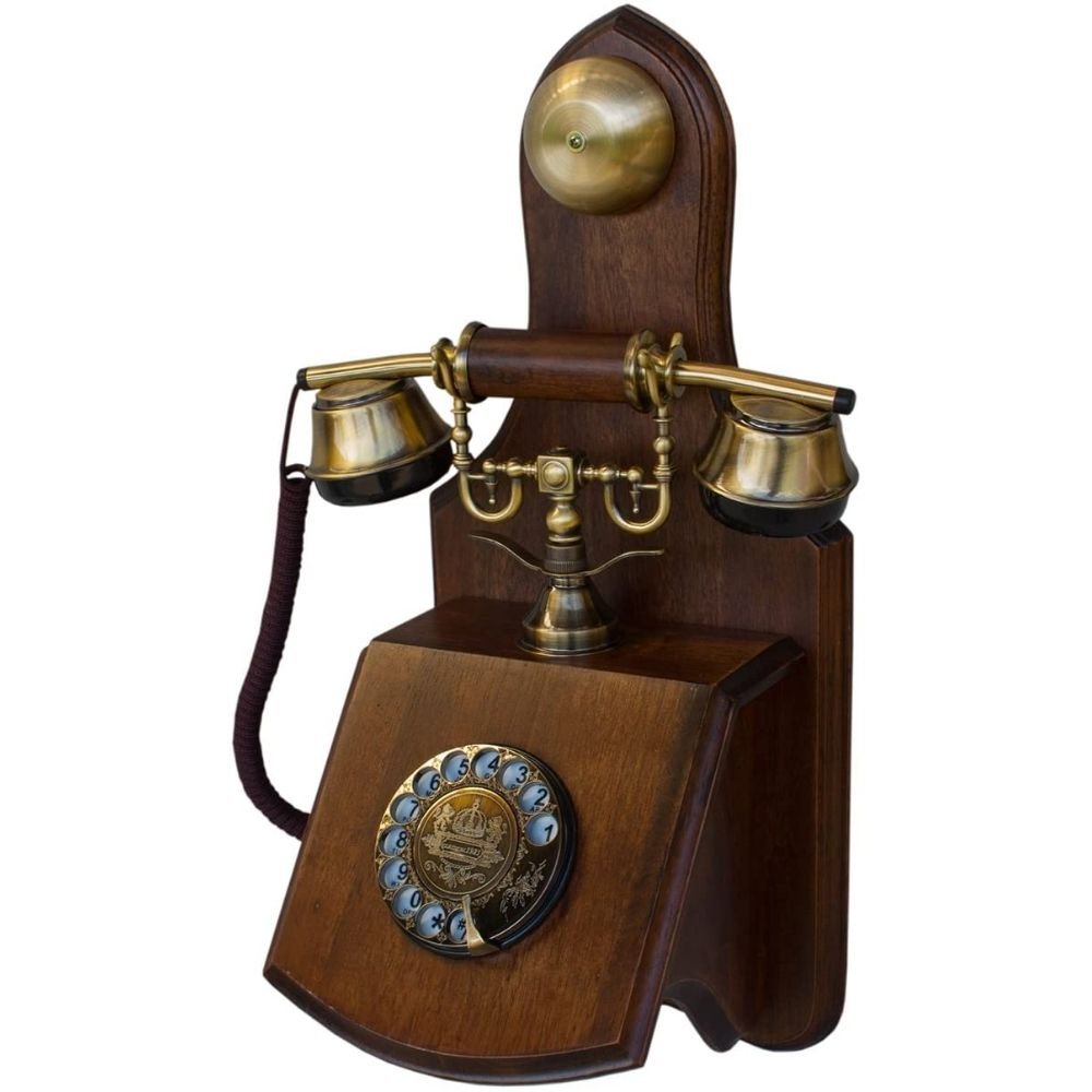 Teléfonos antiguos de pared | De rueda y de madera 2025